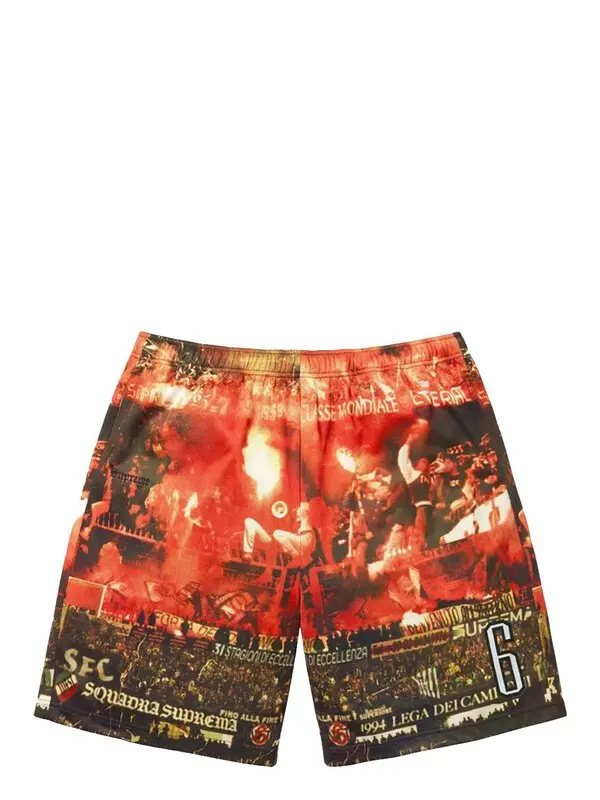 Supreme Soccer Print Shorts - Orange