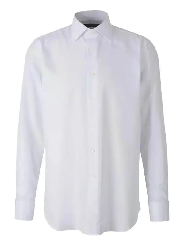 Canali Collared Cotton Shirt - White