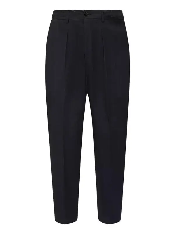 BE ABLE Pleated Elastic-waist Trousers - Black