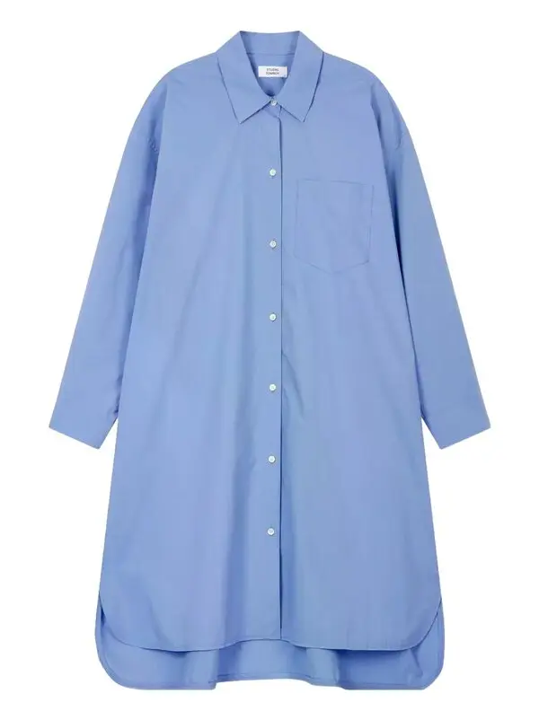 STUDIO TOMBOY Long-sleeve Shirt Dress - Blue