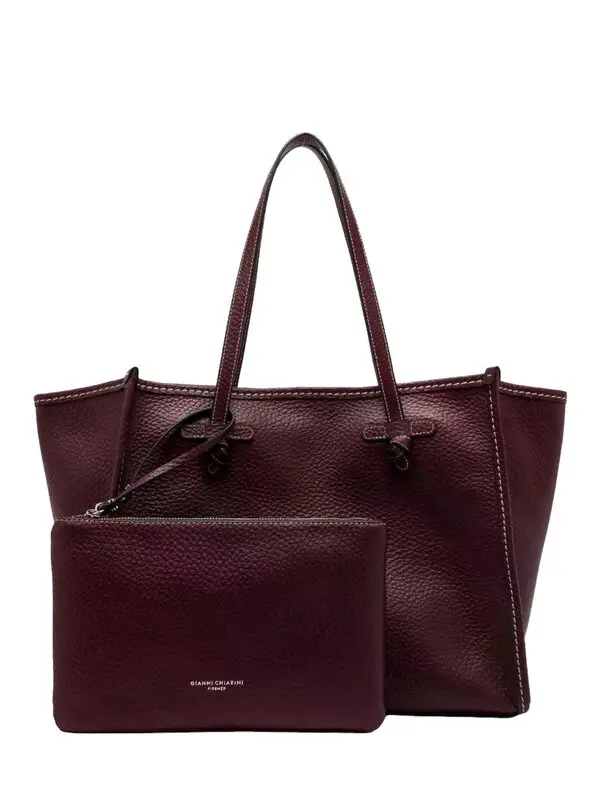 GIANNI CHIARINI Knotted-detail Leather Tote Bag - Red