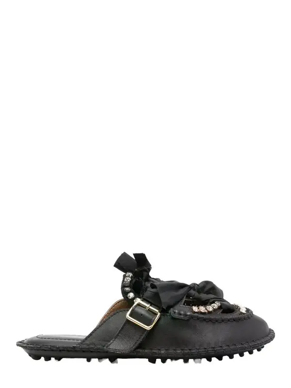 13 09 SR Medusa Jewel-embellished Flat Mules - Black