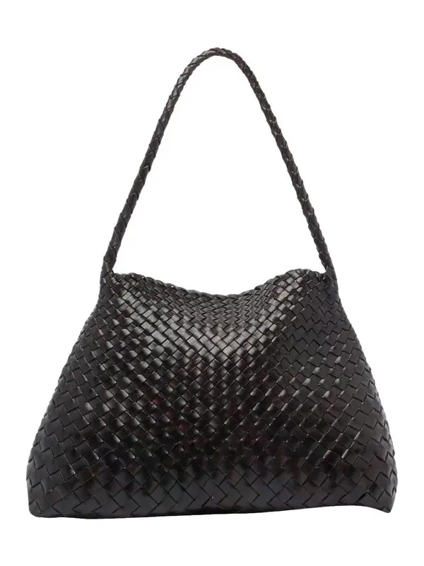 Dragon Diffusion Woven Leather Shoulder Bag - Brown