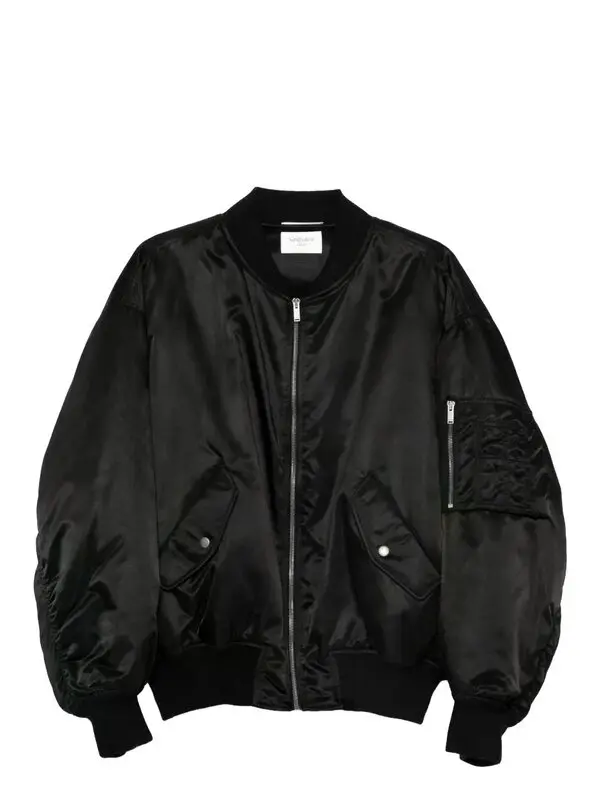 Saint Laurent Button-fastening Bomber Jacket - Black