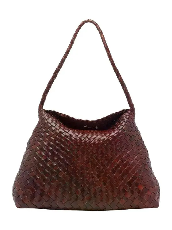 Dragon Diffusion Woven Calf Leather Shoulder Bag - Brown