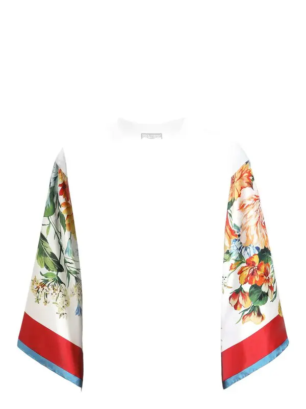 Dolce & Gabbana Short-sleeved T-shirt With Foulard Detail - White