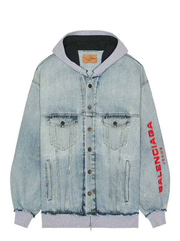 Balenciaga Patched Jacket - Light Blue