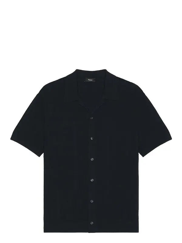 Theory Camp Shirt In Black - Baltic