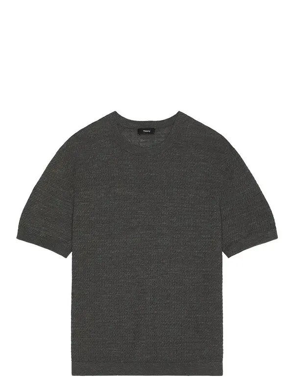 Theory Kolben Tee In Grey - Carbon