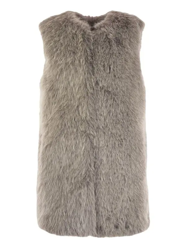 Herno Cruelty-free Fur Sleeve Coat - Beige