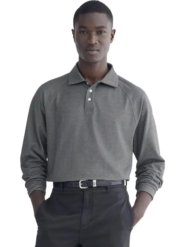 Everlane Startup Raglan Shirt Polo - Black Chambray