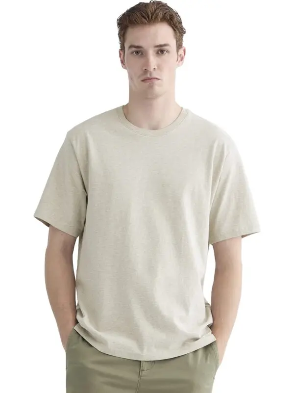 Everlane Relaxed Midweight Tshirt - Heathered Oatmeal
