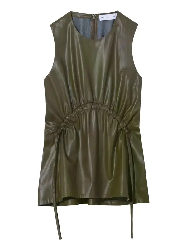 Proenza Schouler White Label Sleeveless Faux Leather Top - Green