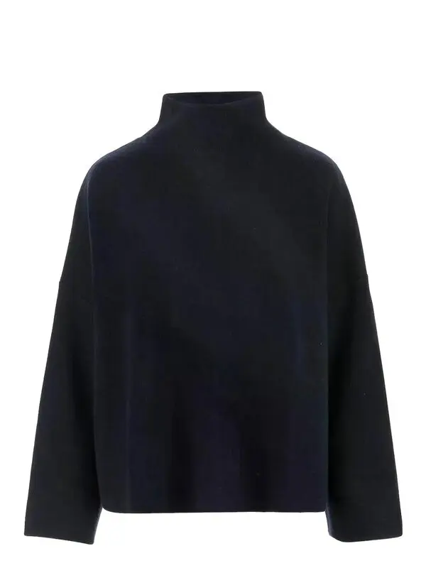 ALLUDE High-neck Long-sleeves Sweater - Blue