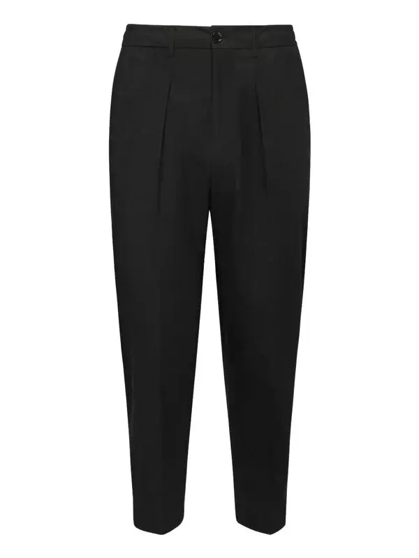 BE ABLE Pleated Elastic-waist Trousers - Black