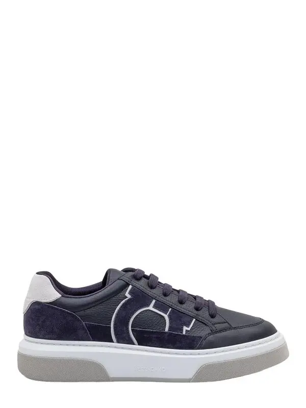 FERRAGAMO Gancini Embossed Sneakers - Blue