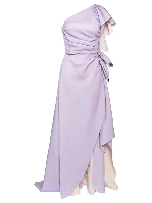 SAIID KOBEISY Draped Flared Dress - Purple