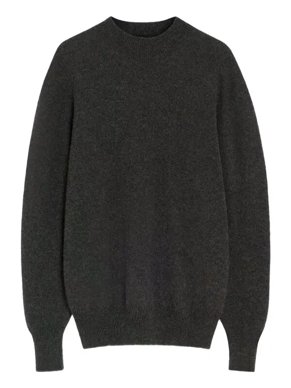 LEMAIRE Ribbed Mock Neck Sweater - Grey