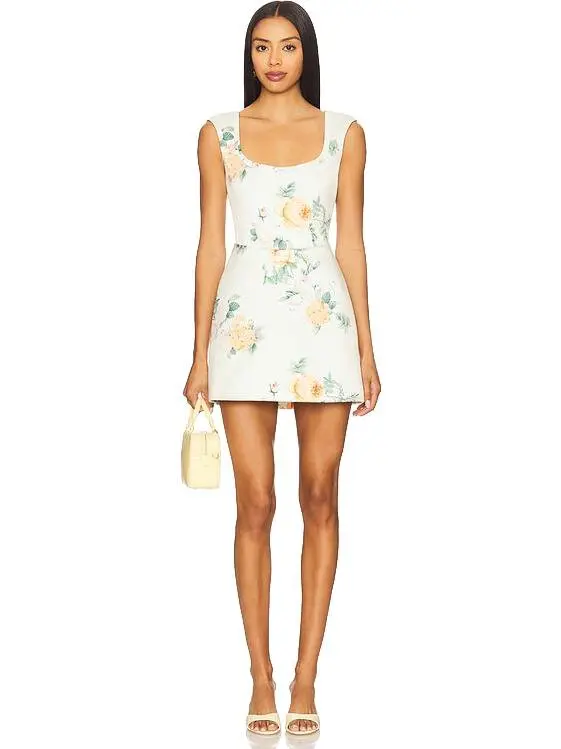 SAU LEE Bryn Mini Dress - Cream Multi