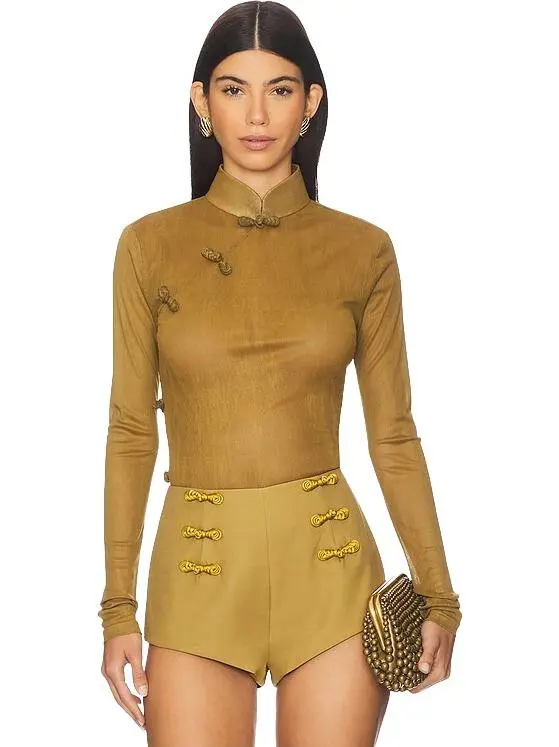 SAU LEE Kia Knit Top - Golden Olive