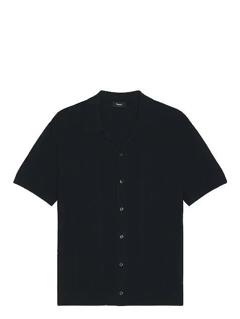 Theory Camp Shirt In Black - Baltic