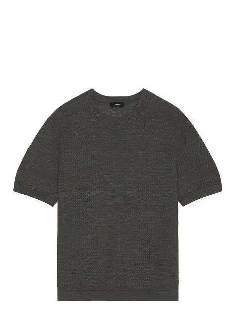 Theory Kolben Tee In Grey - Carbon