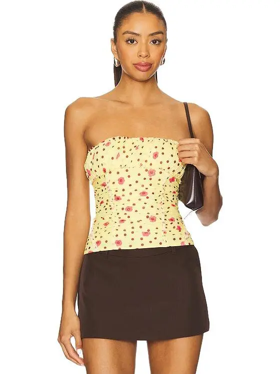 Free People Printed Tube Top - Yellow Marimba Combo