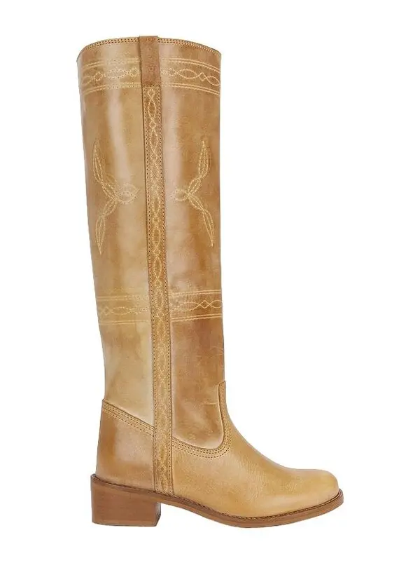DICO COPENHAGEN Ann Gaucho Western Stitching Boot - Light Tan Escovado