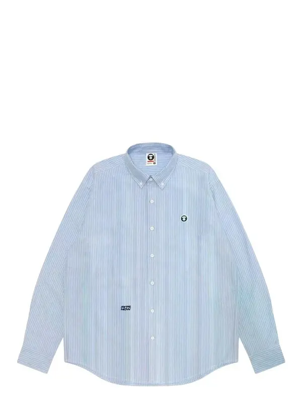 AAPE BY *A BATHING APE Embroidered Striped Shirt - Blue