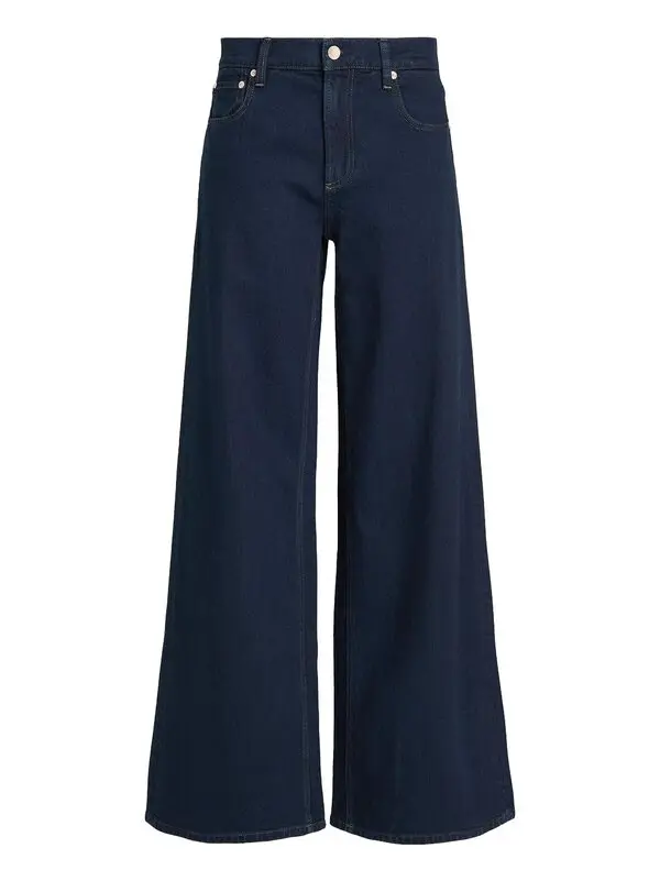 Alice + Olivia Trish Mid-rise Wide-leg Jeans - Dark Denim