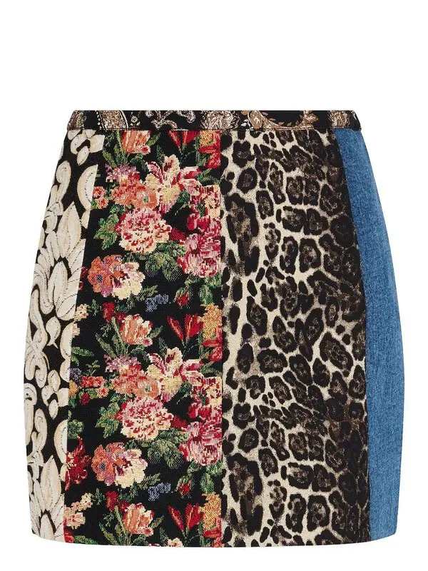 Alice + Olivia Riley Patchwork Mini Skirt - Multicolor