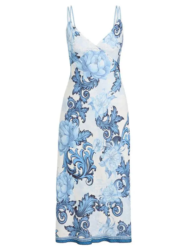 Alice + Olivia Kiro Paisley-print Crepe Midi Dress - Light Blue
