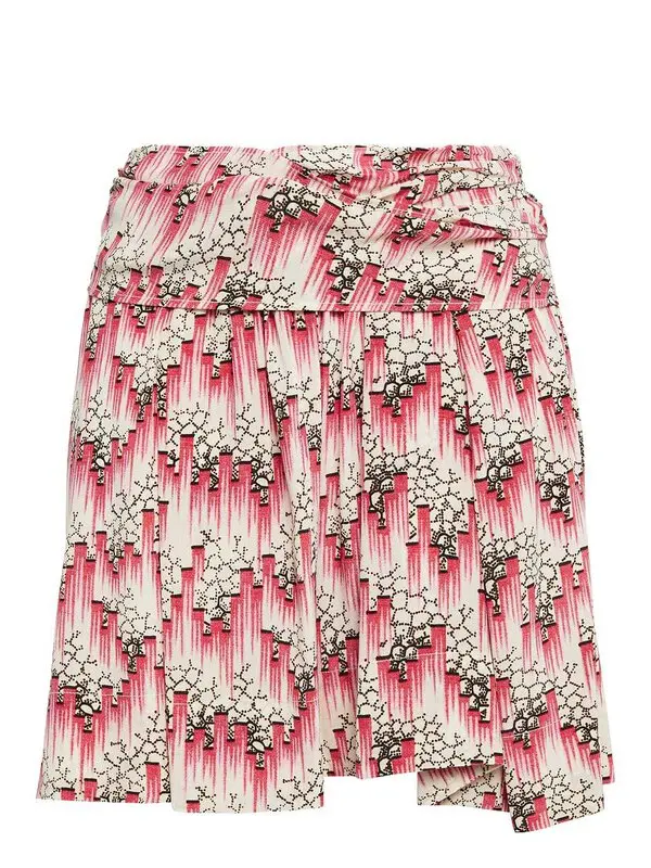 Isabel Marant Roxana Printed Stretch-silk Mini Skirt - Pink