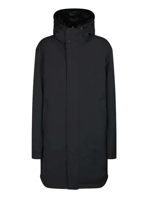 Herno Three-quarter Coat With Hood - Black