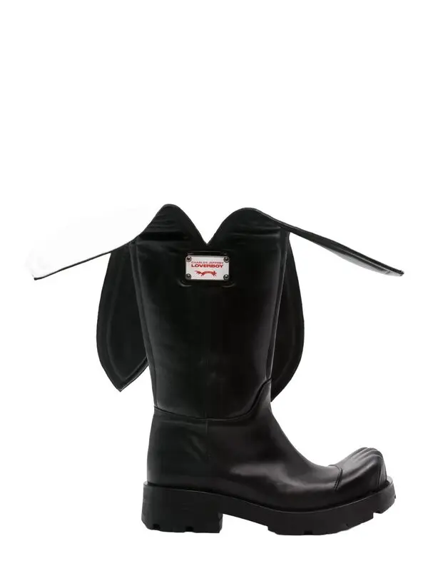 CHARLES JEFFREY 45mm Leather Flap Boots - Black