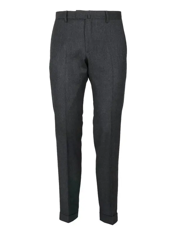 BRIGLIA 1949 Cuffed Wool Trousers - Grey