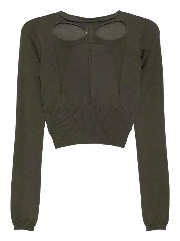 Rick Owens Wool Long Sleeve Top - Green