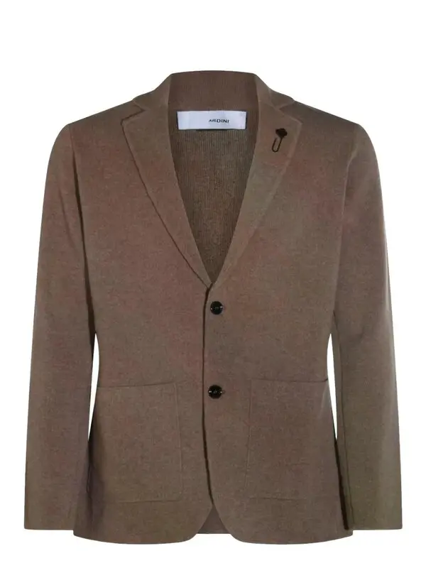 LARDINI Two-button Cardigan With Patch Pockets - Brown