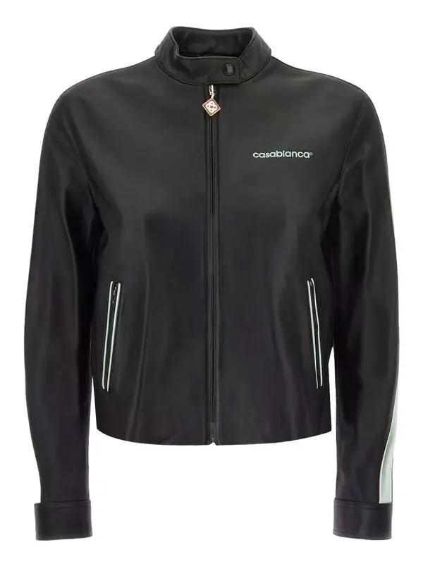 Casablanca Leather Racer Jacket - Black