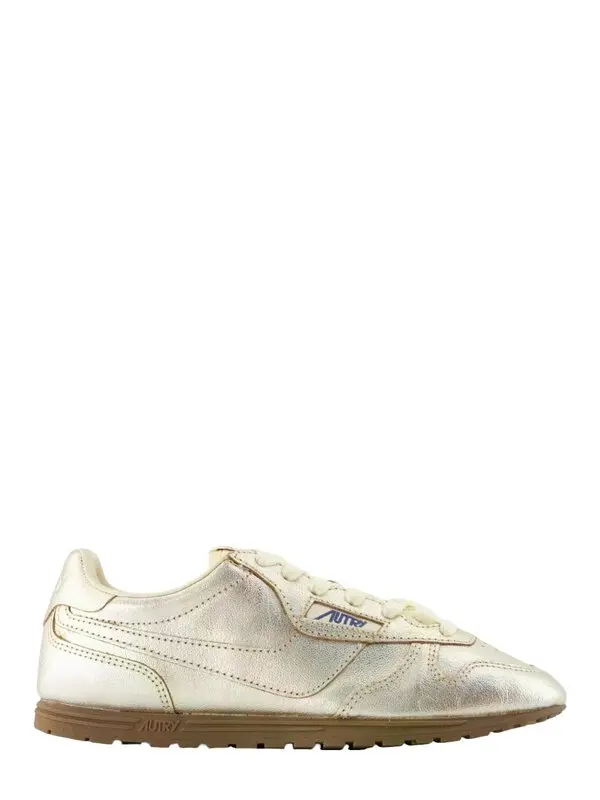 AUTRY Windspin Leather Trainers - Gold