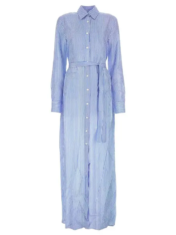 Prada Striped Shirt Maxi Dress - Blue