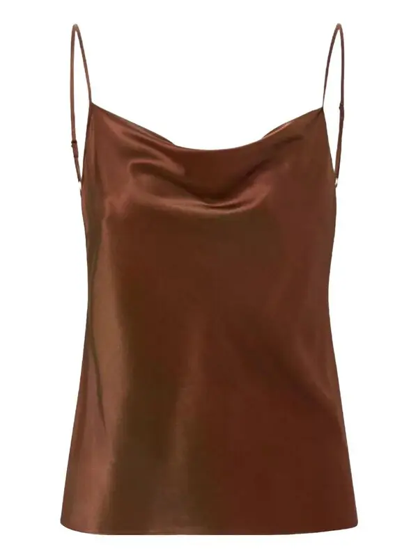Veronica Beard Cowl-neck Satin Camisole - Brown