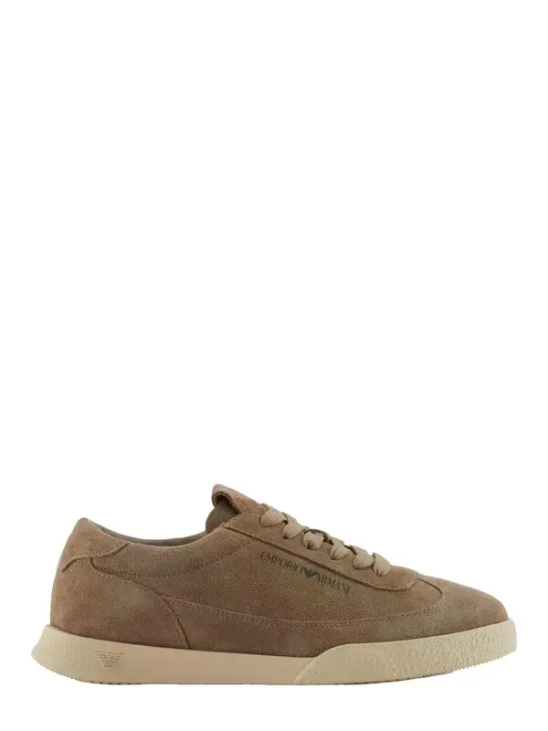 Emporio Armani Suede Low-top Sneakers - Brown