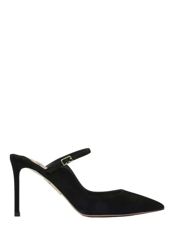 AQUAZZURA Ankle-strap Suede Pumps - Black