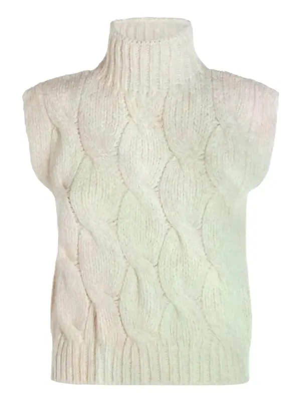 Eleventy Cable-knit High-neck Sleeveless Vest - Neutrals