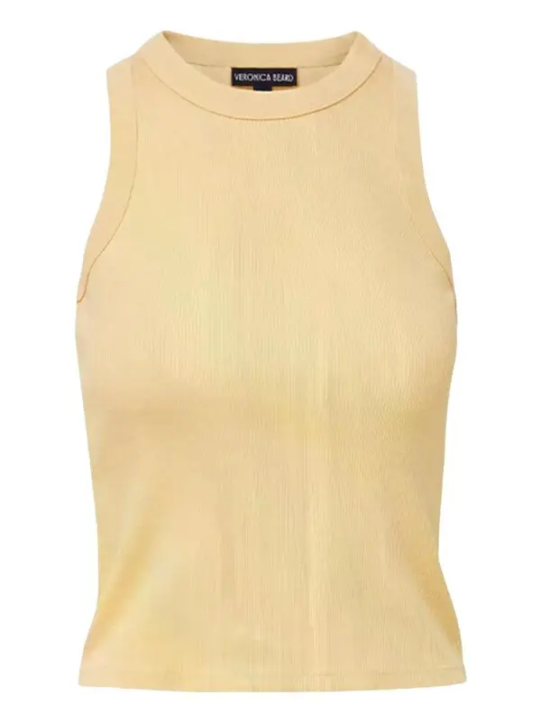 Veronica Beard Ribbed Round-neck Tank Top - Neutrals