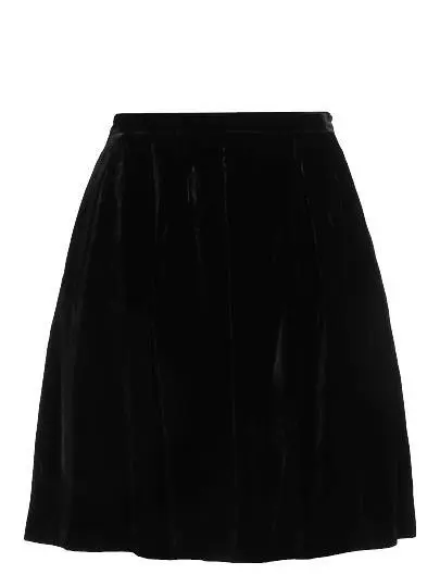 Emporio Armani Mini Flared Velvet Skirt - Black
