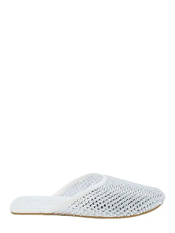Matisse Karlie Rhinestone Mesh Mules - White