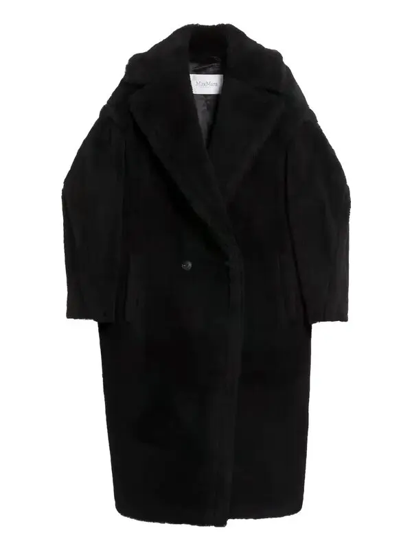 Max Mara Teddy Fleece-collar Coat - Black