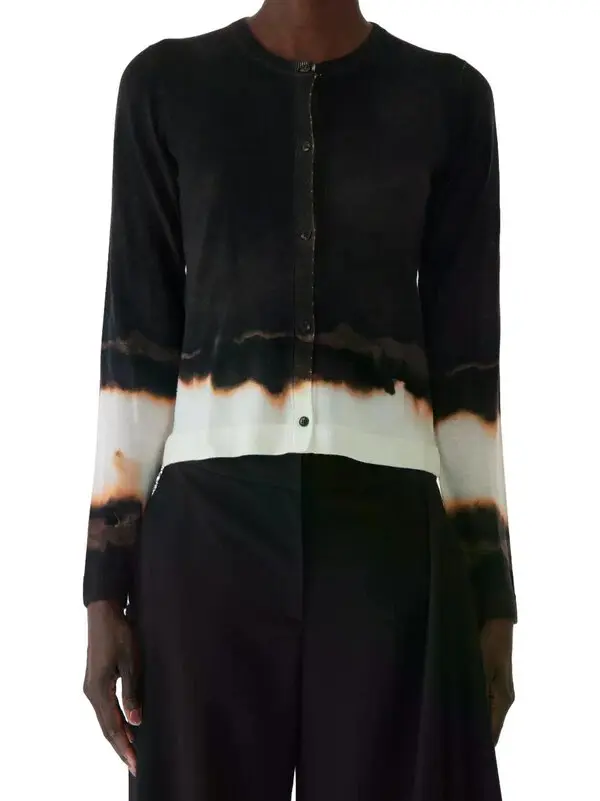 JASON WU Ombre Diffused Stripe Wool Cardigan - Brown